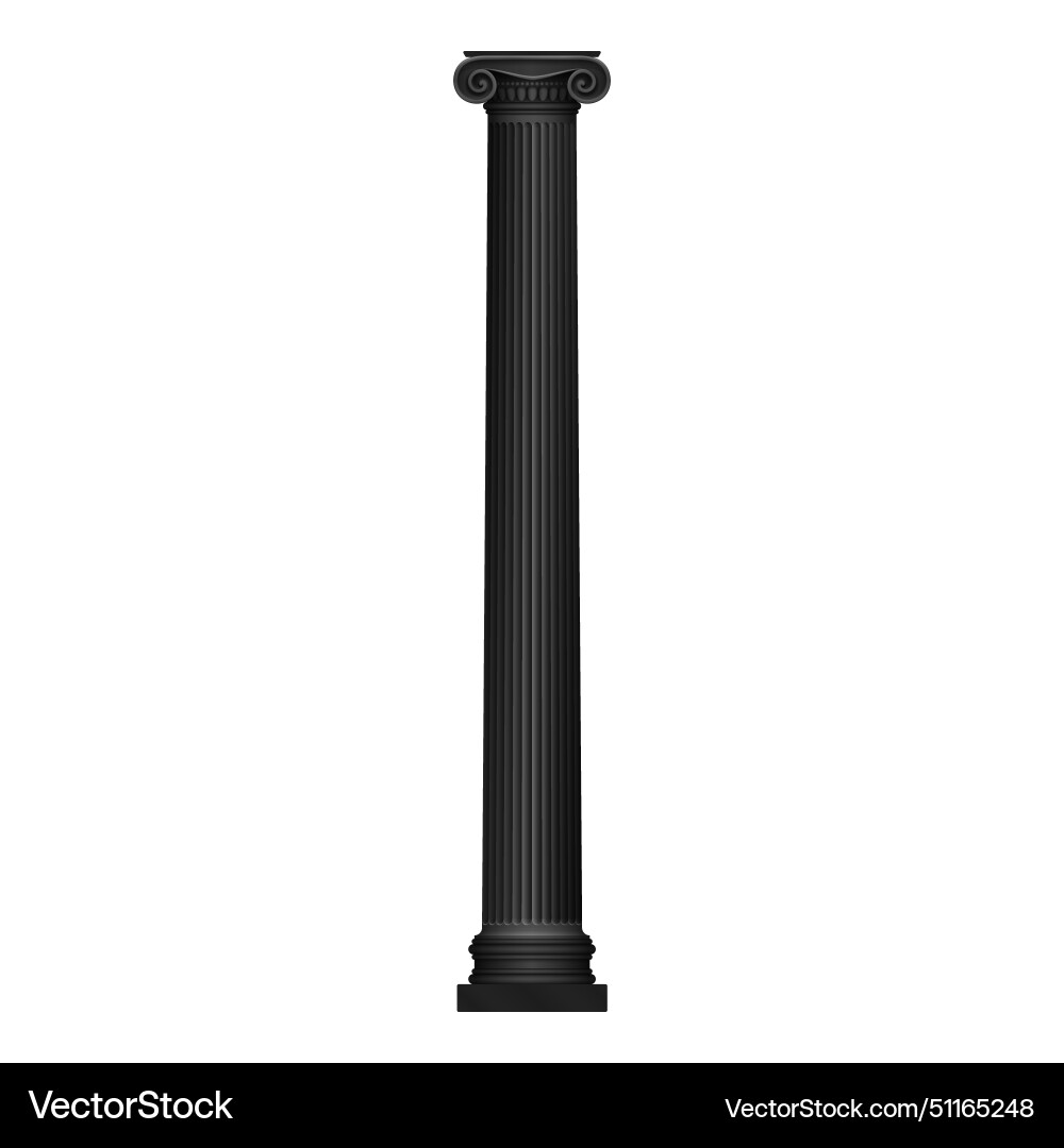 Ancient column black glyph icon classical Vector Image