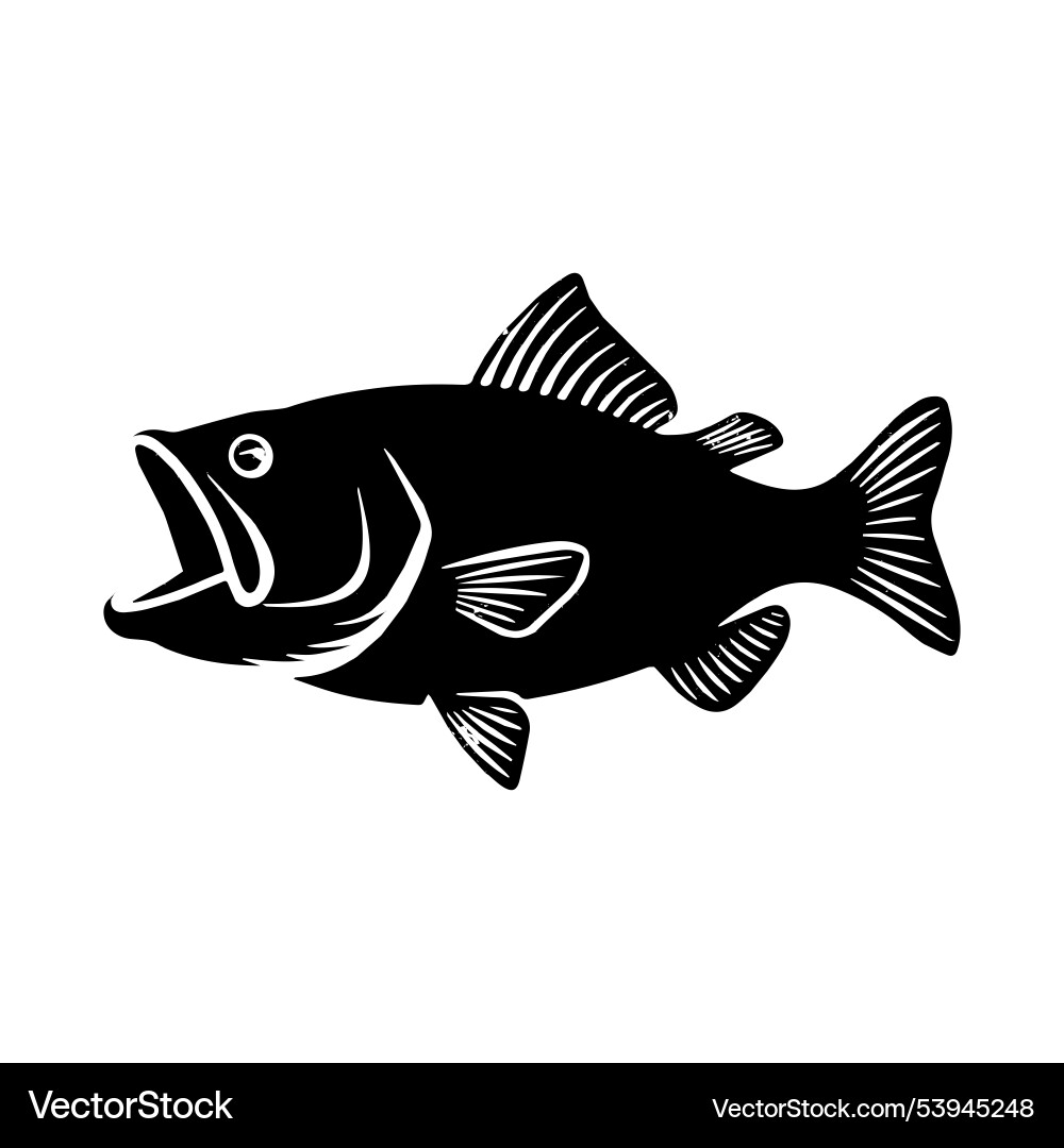Fish icon art silhouette Royalty Free Vector Image