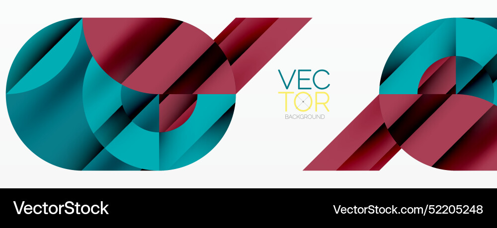 Geometric diagonal line and circle shape wide Vector Image