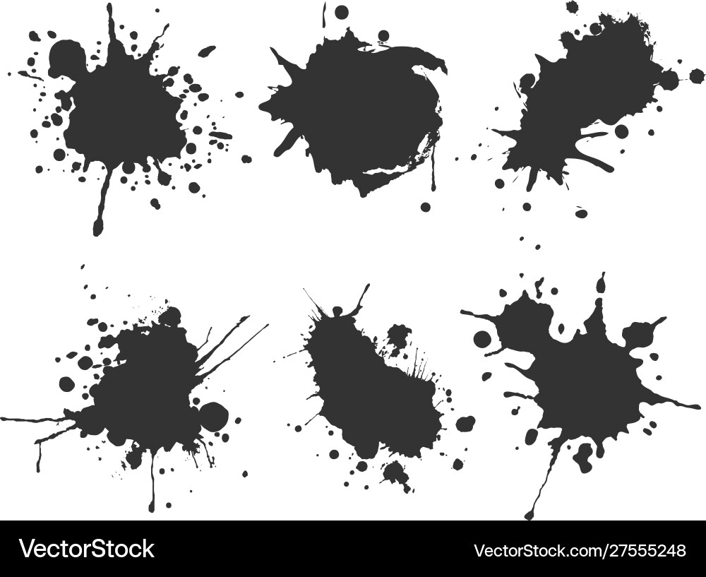 Ink spots set bloat collection Royalty Free Vector Image