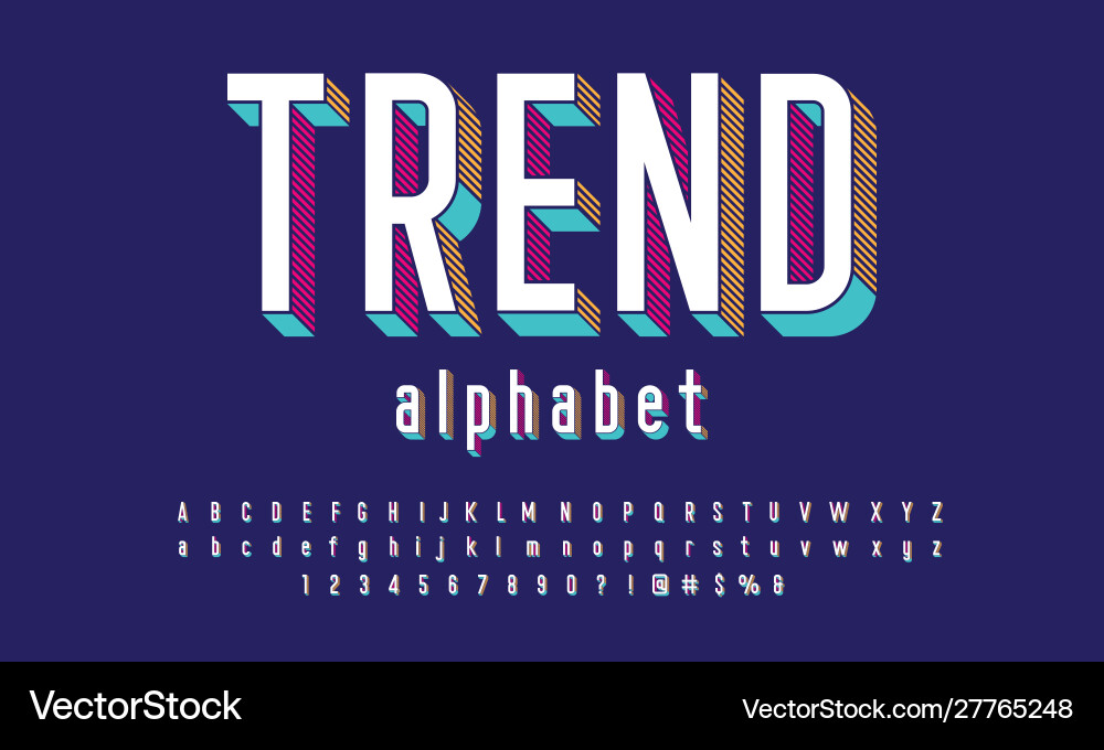 Modern line font Royalty Free Vector Image - VectorStock