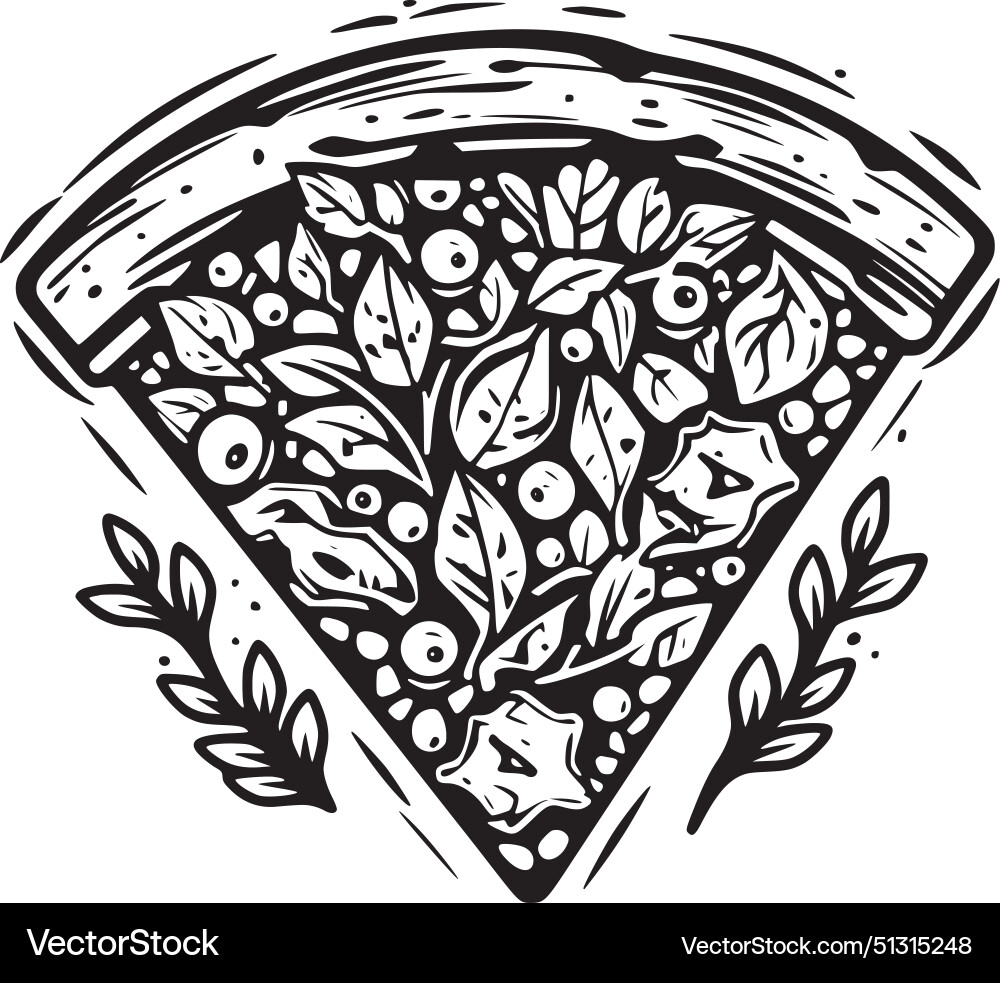 Pizza - minimalist and flat logo Royalty Free Vector Image