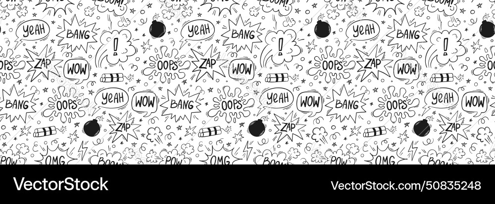 Seamless pattern of comics bombs Royalty Free Vector Image