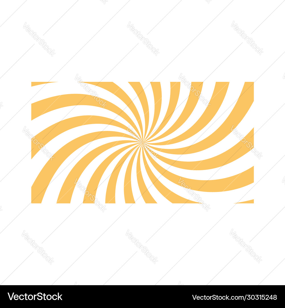 Sunburst background with yellow ray spiral curved Vector Image