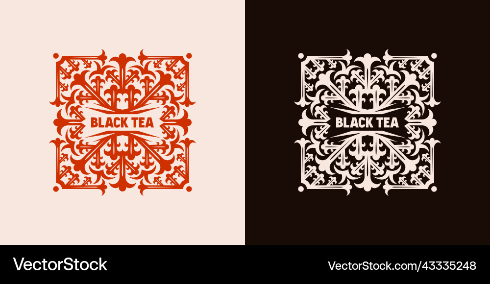 Template decorative label for tea Royalty Free Vector Image