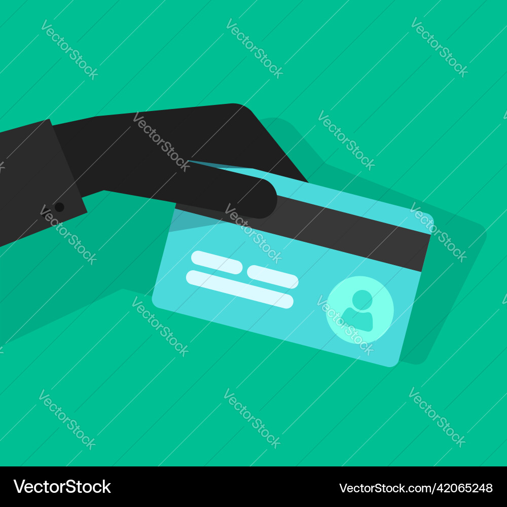 Theft of identity id card with thief hacker Vector Image