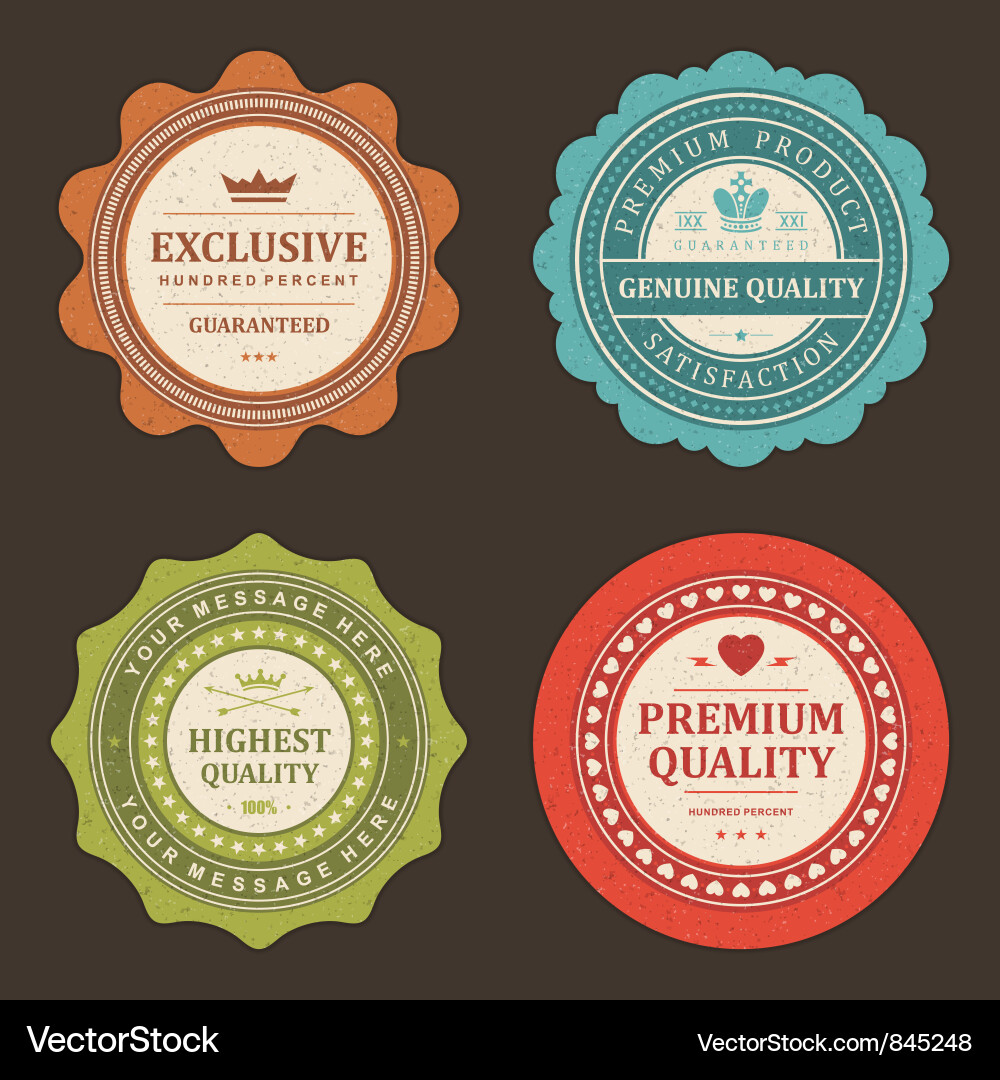 Vintage Stickers & Labels Royalty Free Vector Image