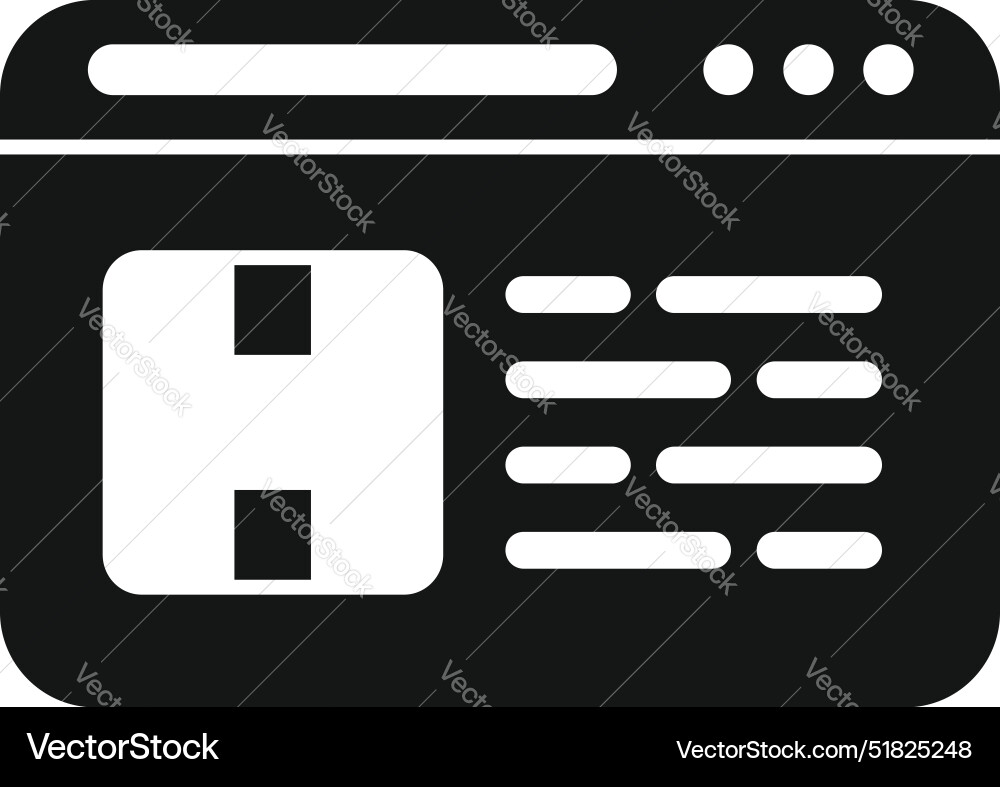 Webpage Showing Programming Code With Header Vector Image