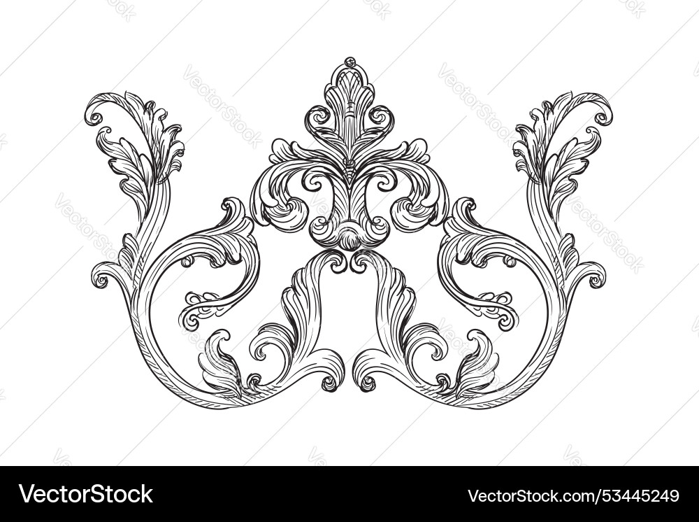 Baroque monogram vignette Royalty Free Vector Image