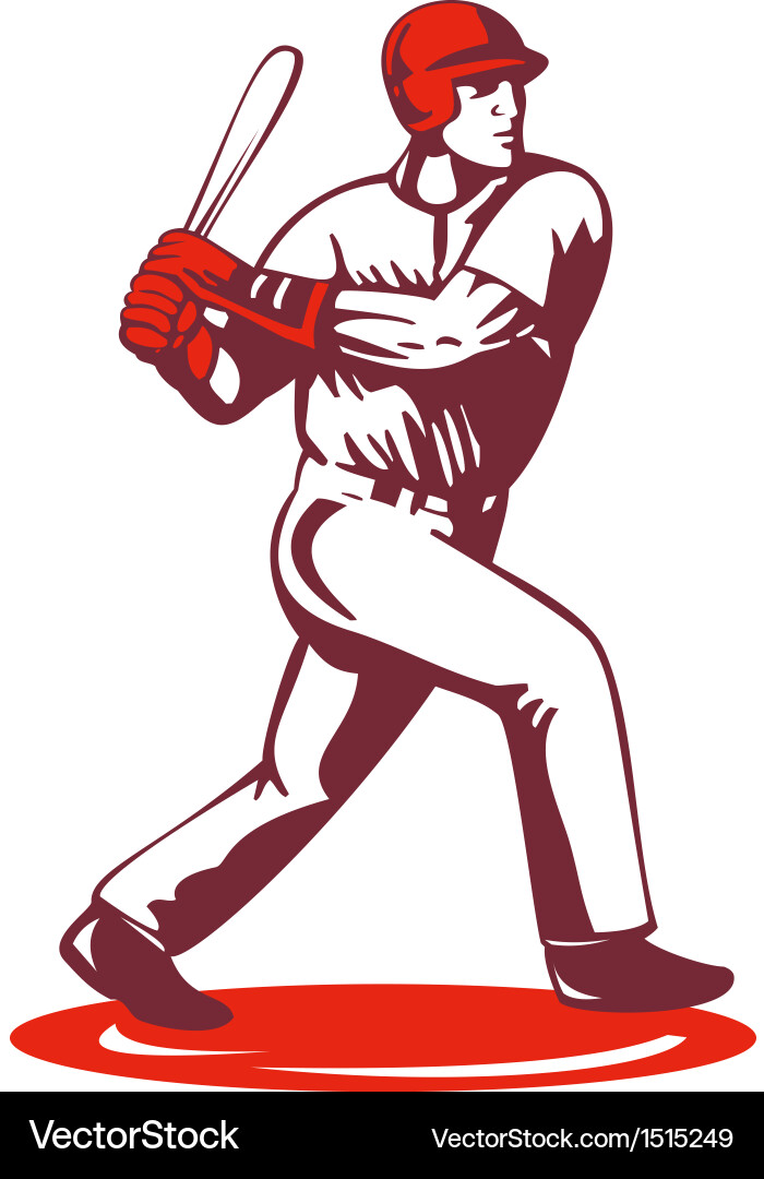 Baseball player retro Royalty Free Vector Image