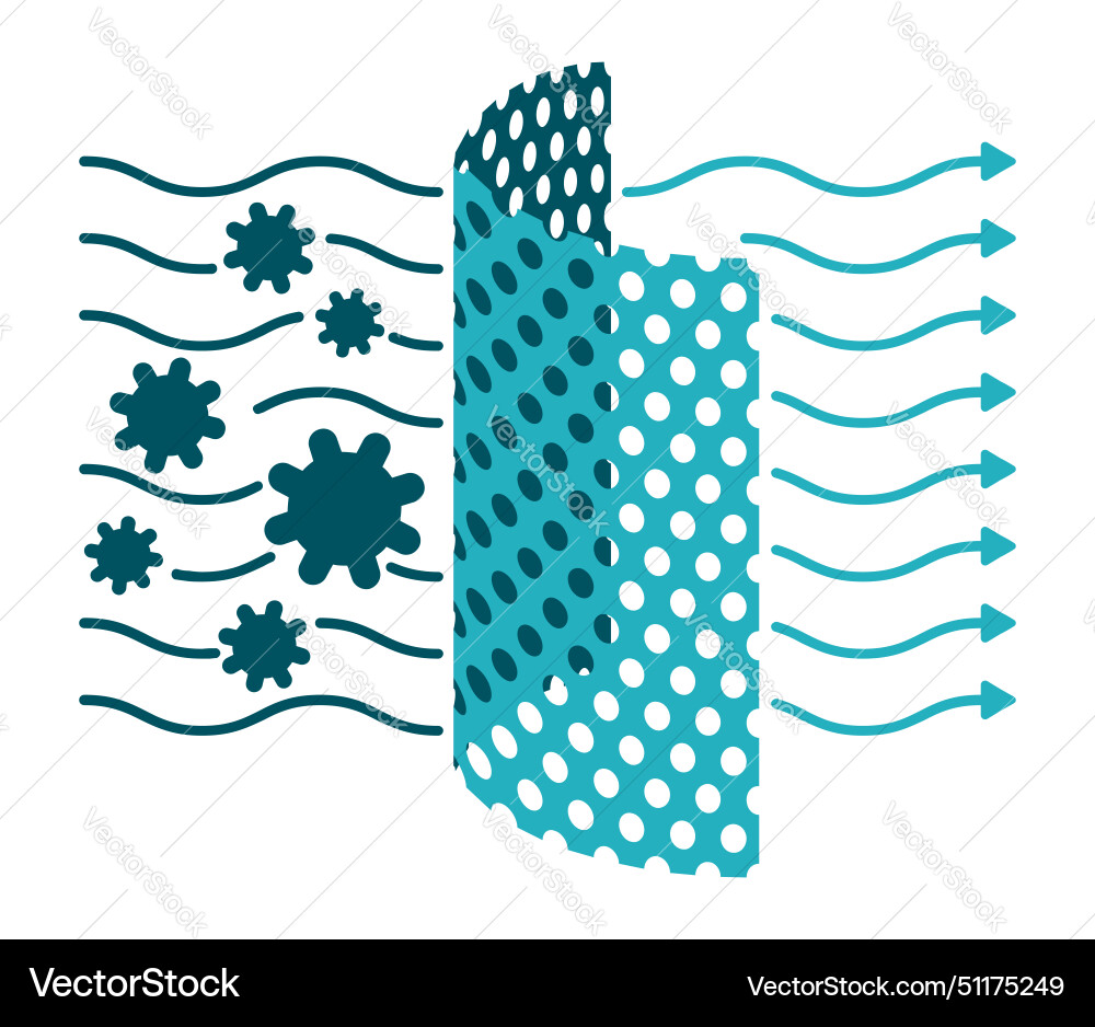 Breathable and antibacterial too membrane icon Vector Image