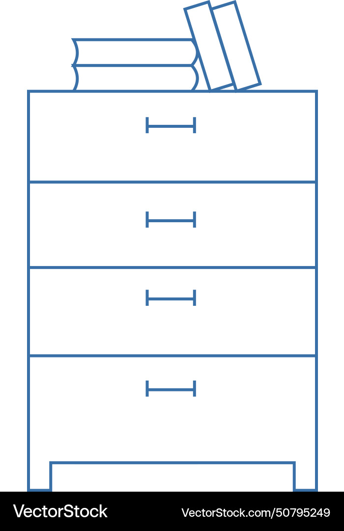 Chest drawer line icon room interior storage Vector Image