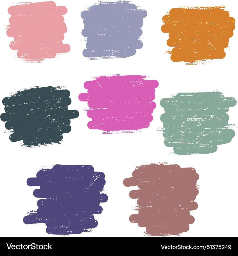 Colored texture brush strokes old paint stickers Vector Image
