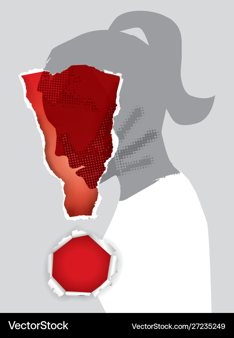 Domestic Violence - Hand Slap Silhouette Vector Image