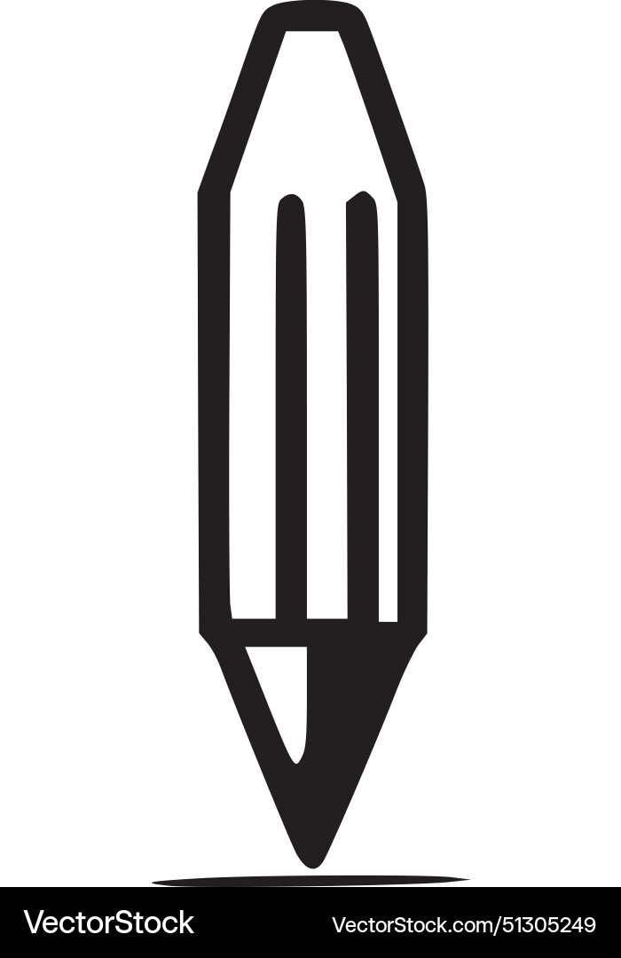 Pencil - minimalist and flat logo Royalty Free Vector Image