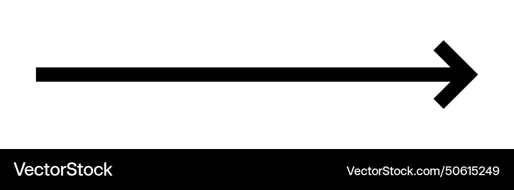 Thin black arrow pointing right long straight Vector Image