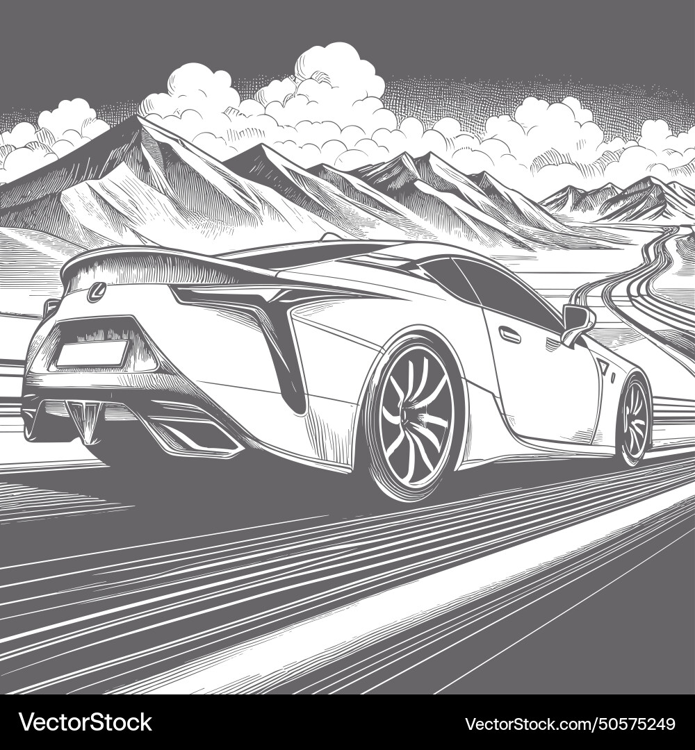 Vintage car high speed running concept Royalty Free Vector