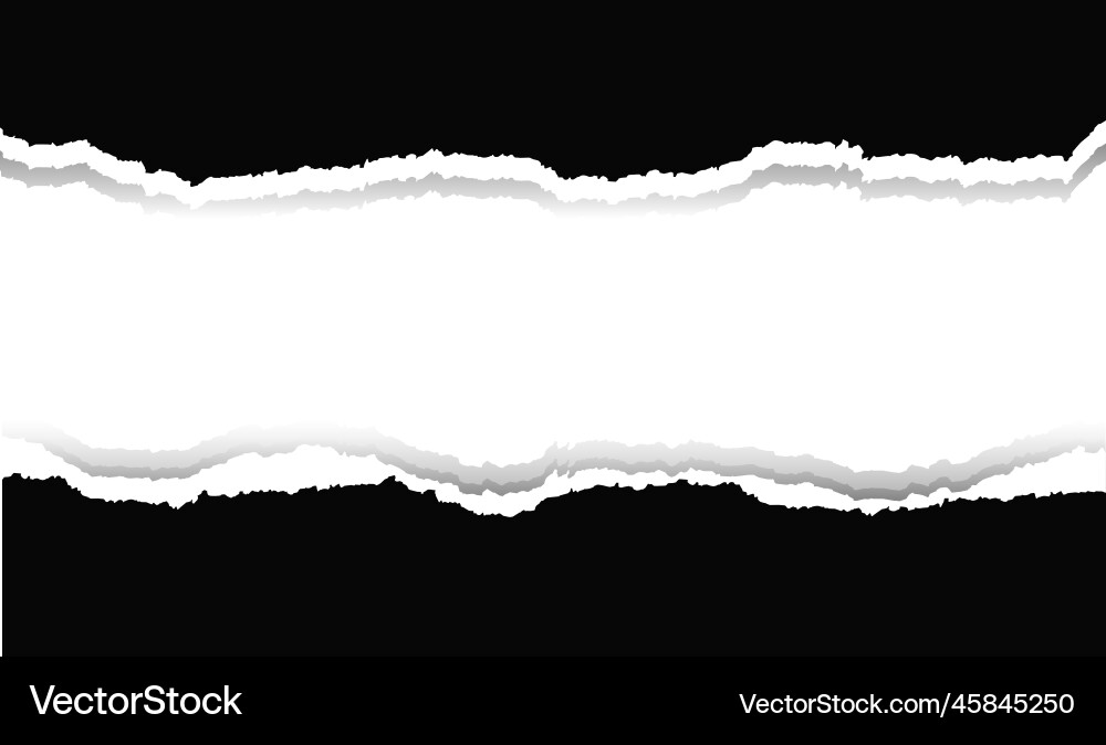 Black ripped paper with white background Vector Image