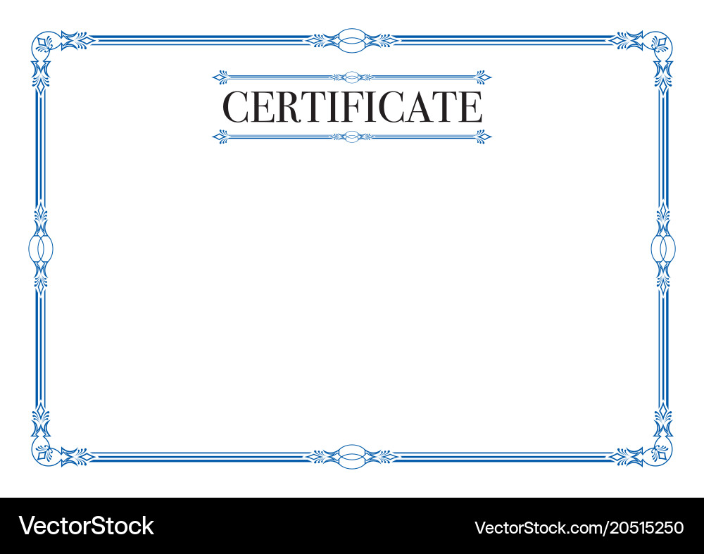 Certificate border for excellence performance Vector Image
