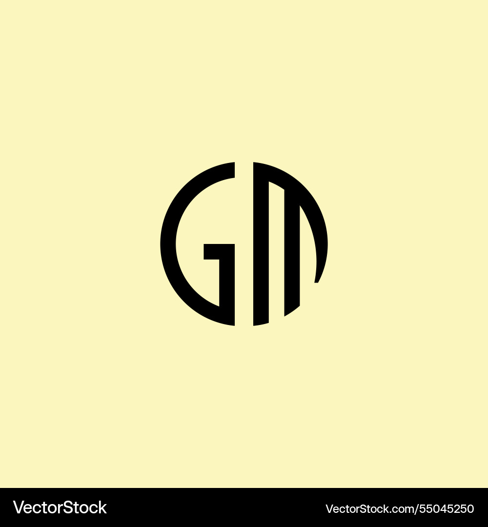 Creative rounded initial letters gm logo Vector Image