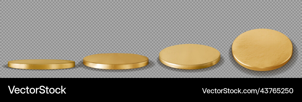 Gold round podium luxury platform circle stage Vector Image