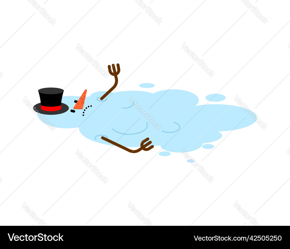 Melting Snowman - Winter's End Royalty Free Vector Image