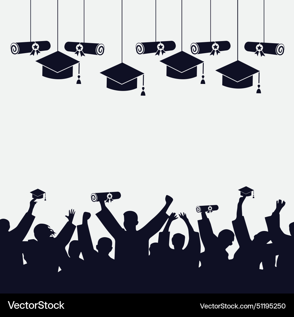 People celebrating graduation background Vector Image