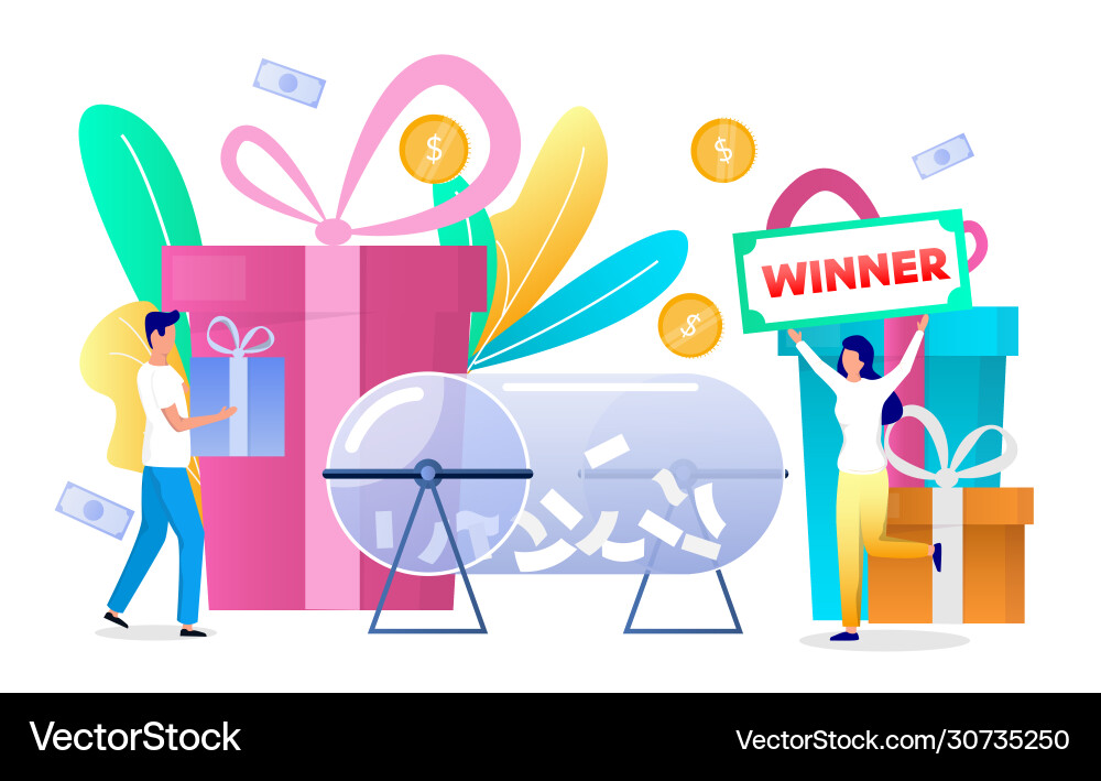 Prize draw winner concept flat style design Vector Image