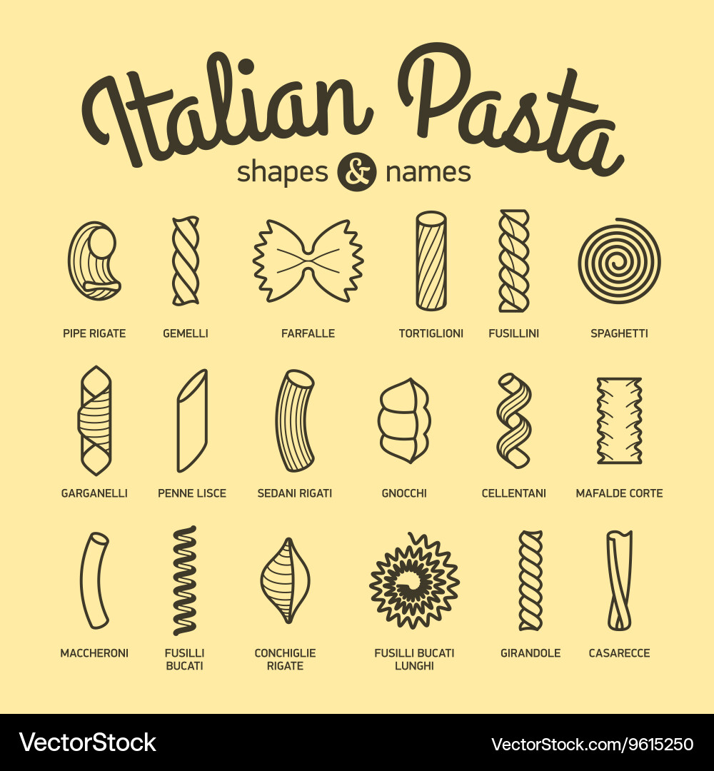 Pasta Types List Vector Images (15)
