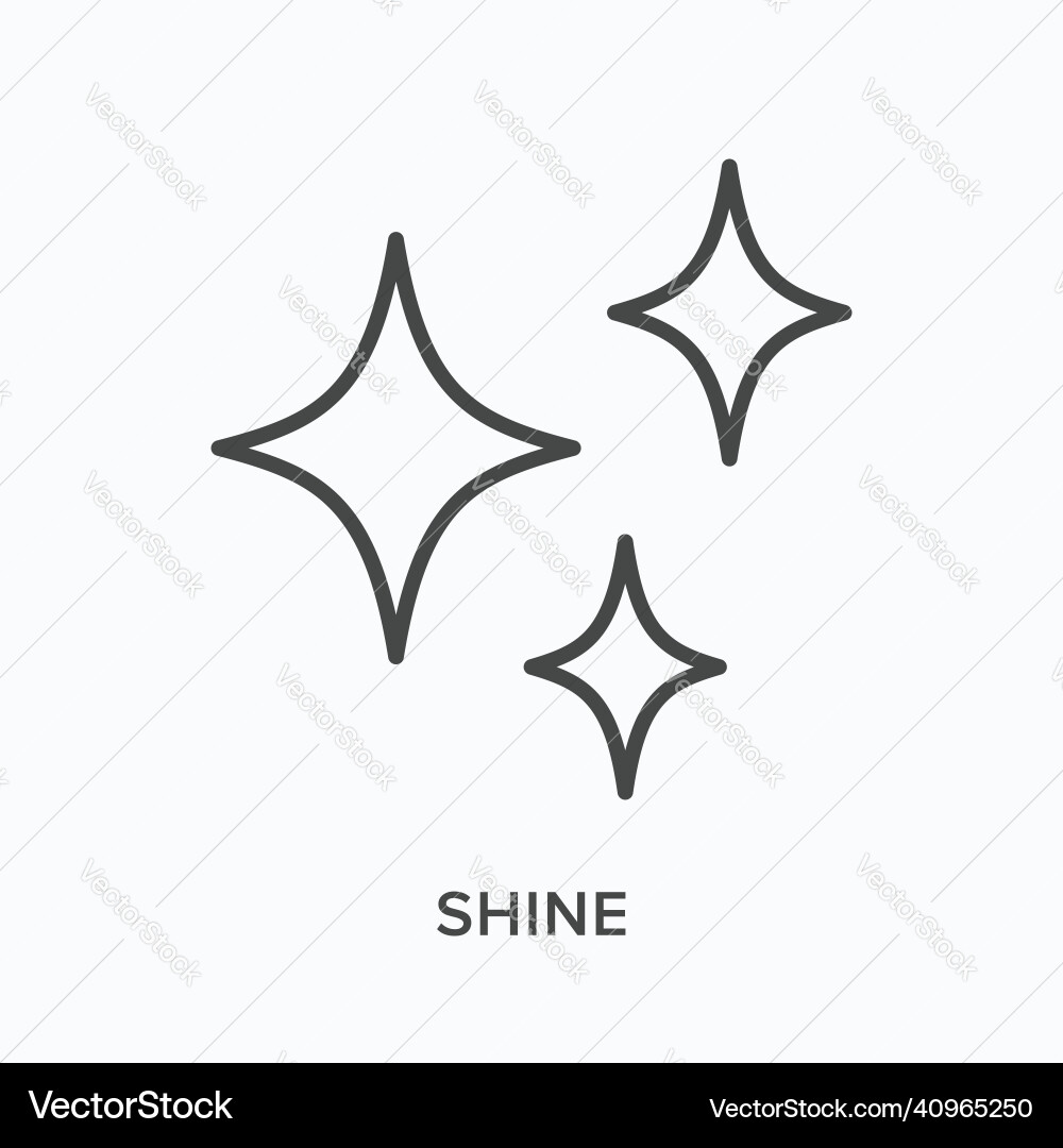 Shine flat line icon outline Royalty Free Vector Image