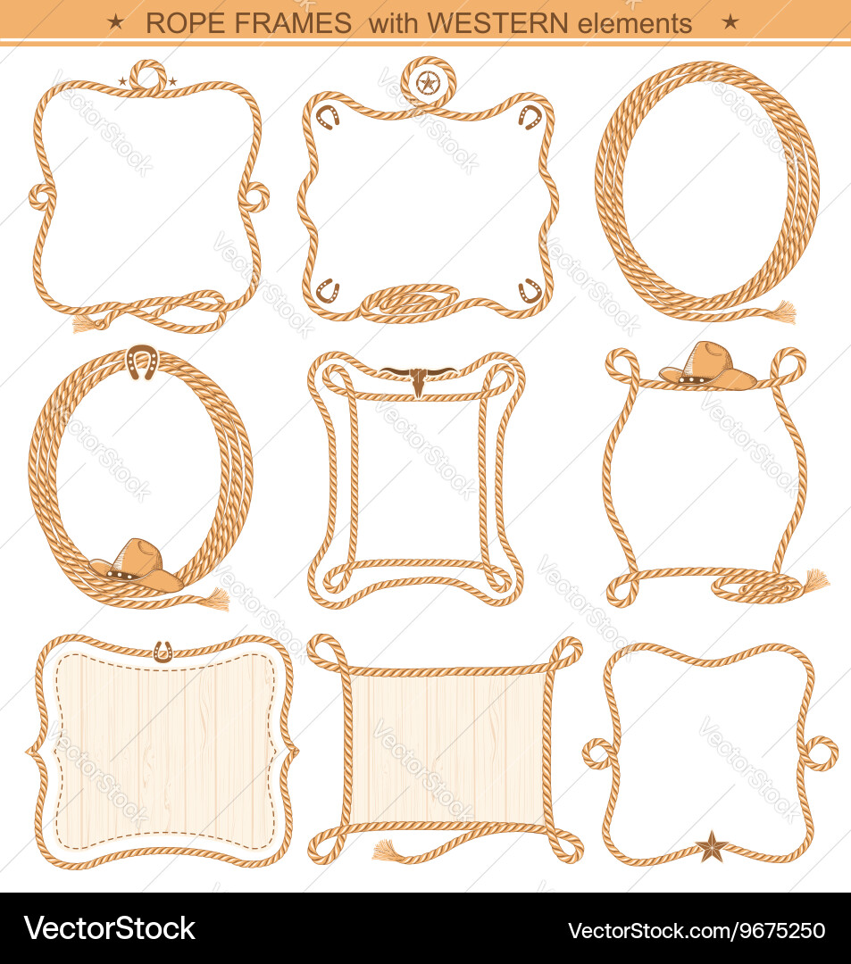 Western Rope Frames Background Royalty Free Vector Image