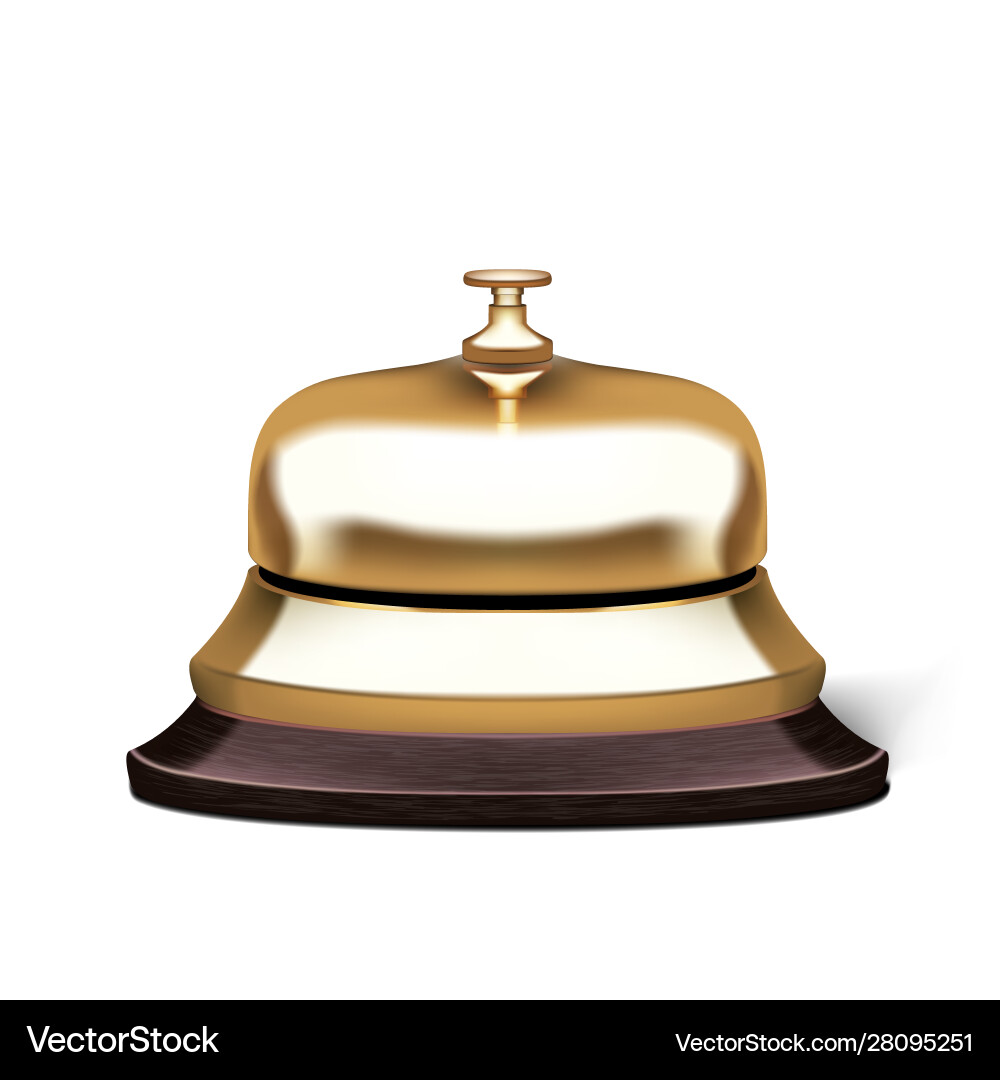 3d realistic golden service hotel reception bell Vector Image