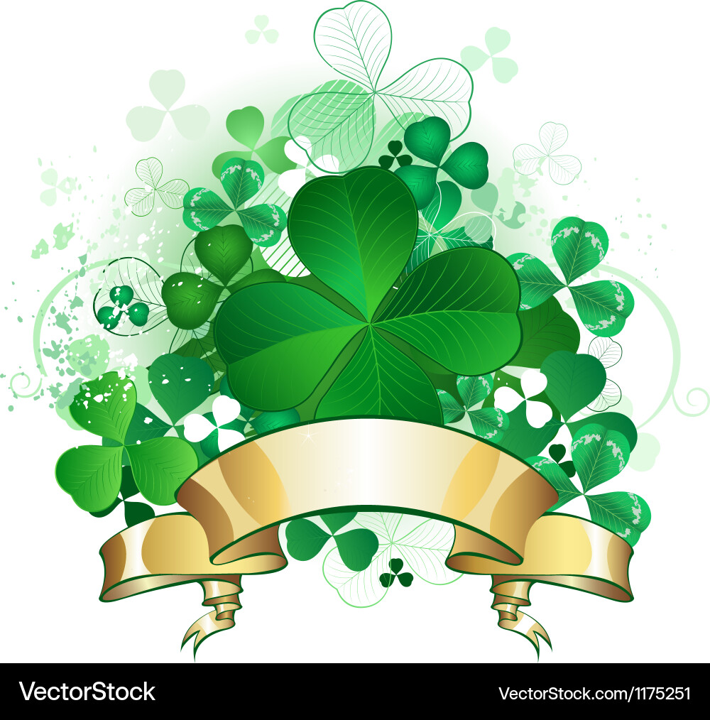 Clover with banner Royalty Free Vector Image - VectorStock