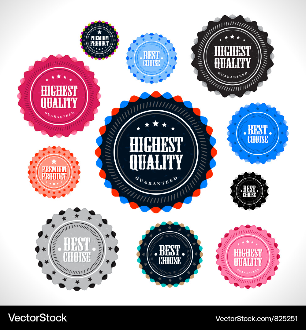 Collection of premium quality badges Royalty Free Vector