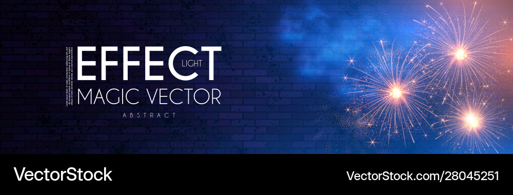Fireworks flash light effect on brick wall Vector Image