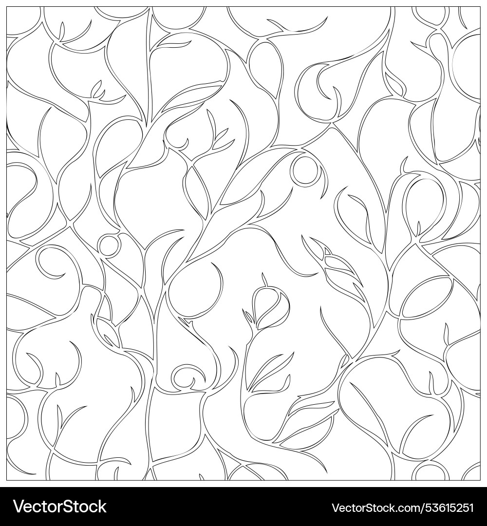 Floral vine pattern outline sketch Royalty Free Vector Image