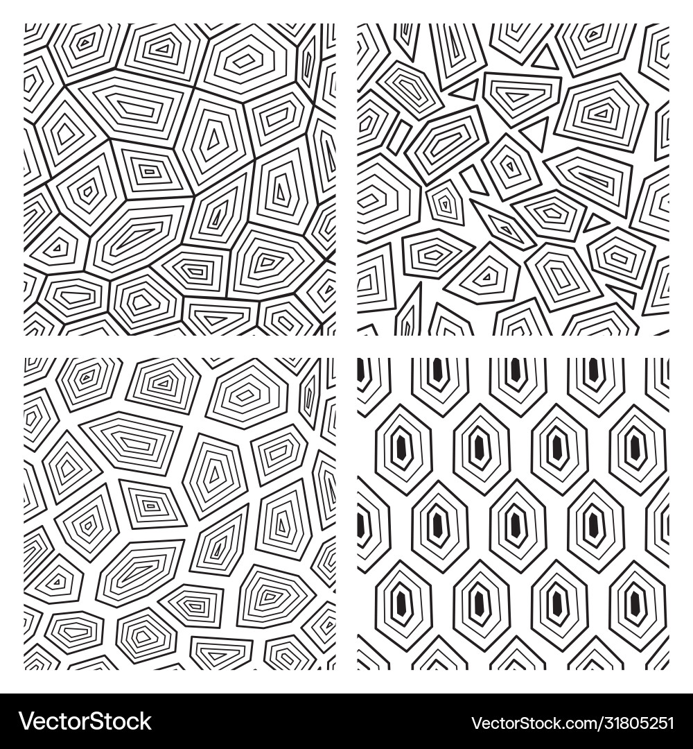 Geometric seamless art deco pattern turtle Vector Image