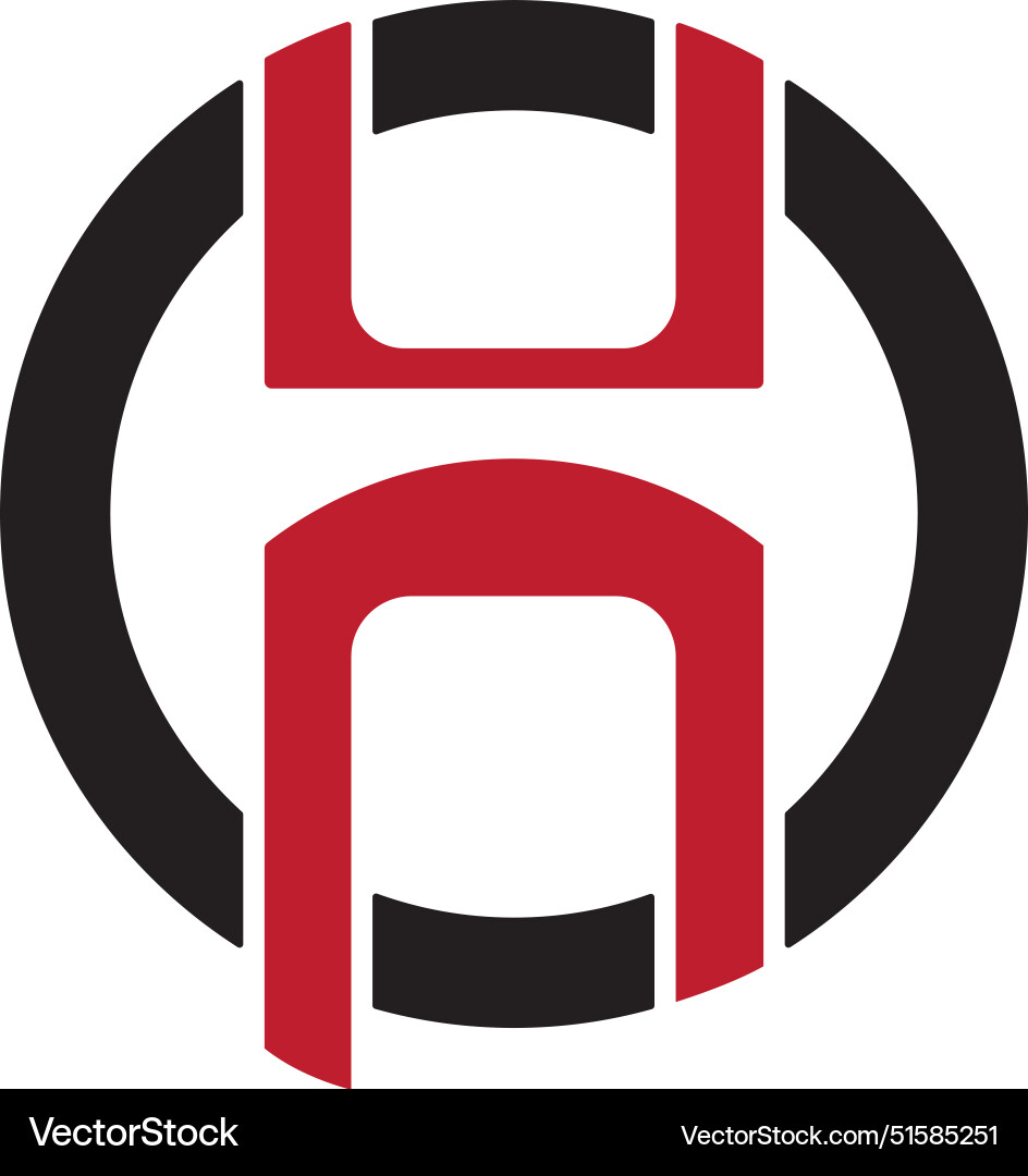 H logo design oh letter icon ho Royalty Free Vector Image