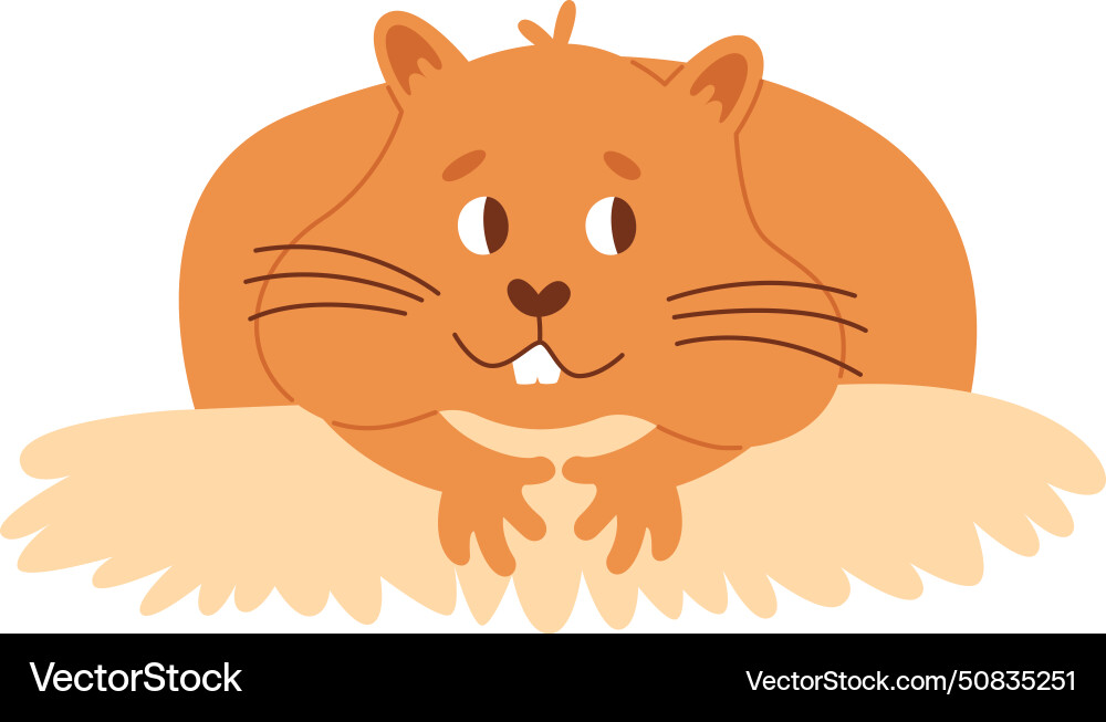 Hamster resting on hay Royalty Free Vector Image