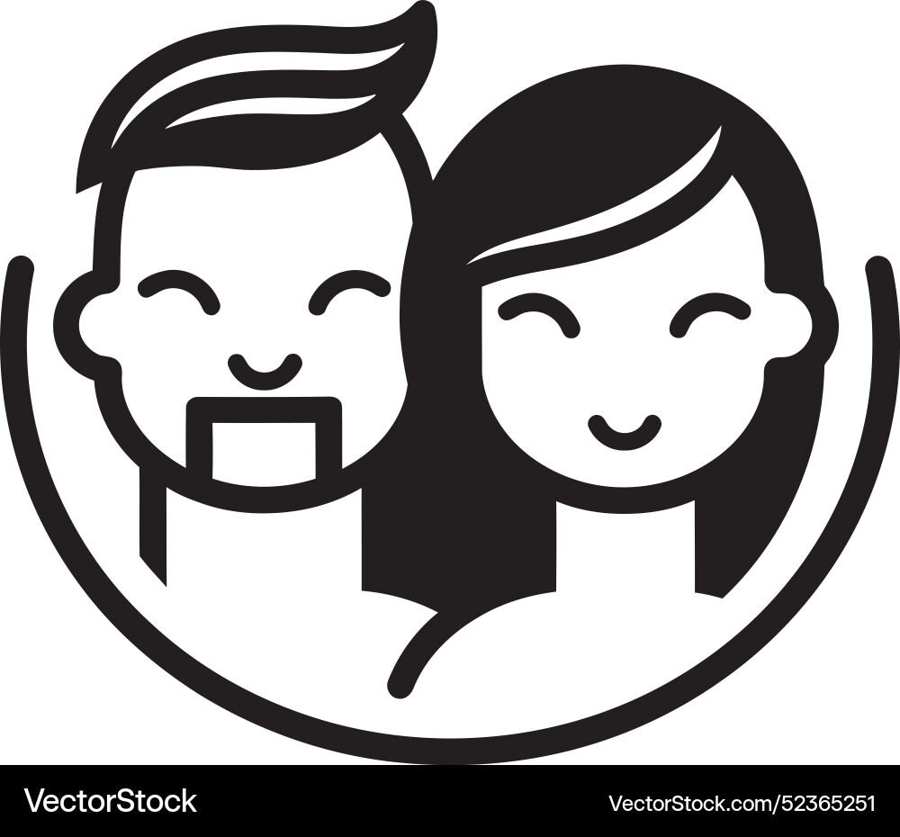 Intimacy expressive couple silhouette Royalty Free Vector