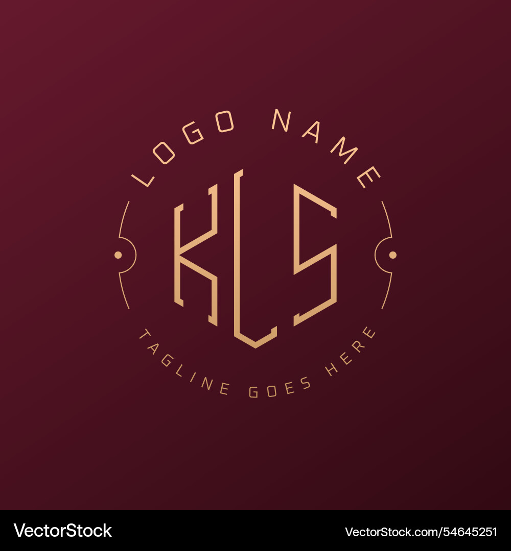 Luxury kls logo design elegant letter Royalty Free Vector