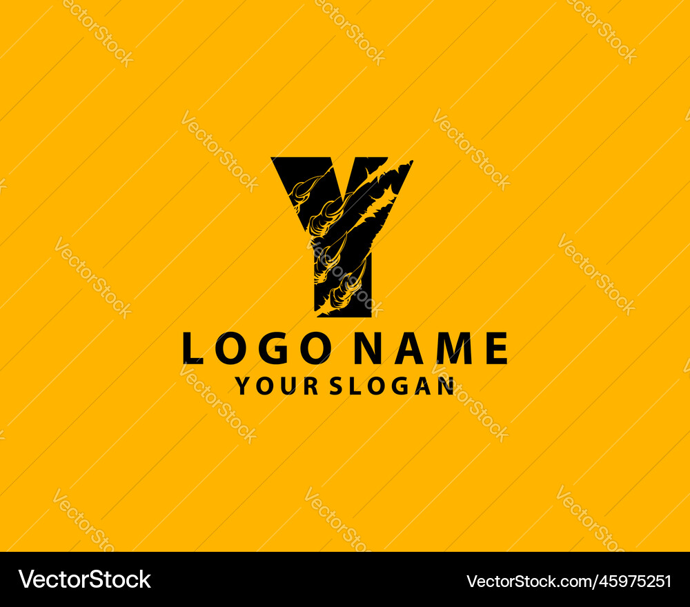 Shattered Y Logo - Dark & Aggressive Vector Image