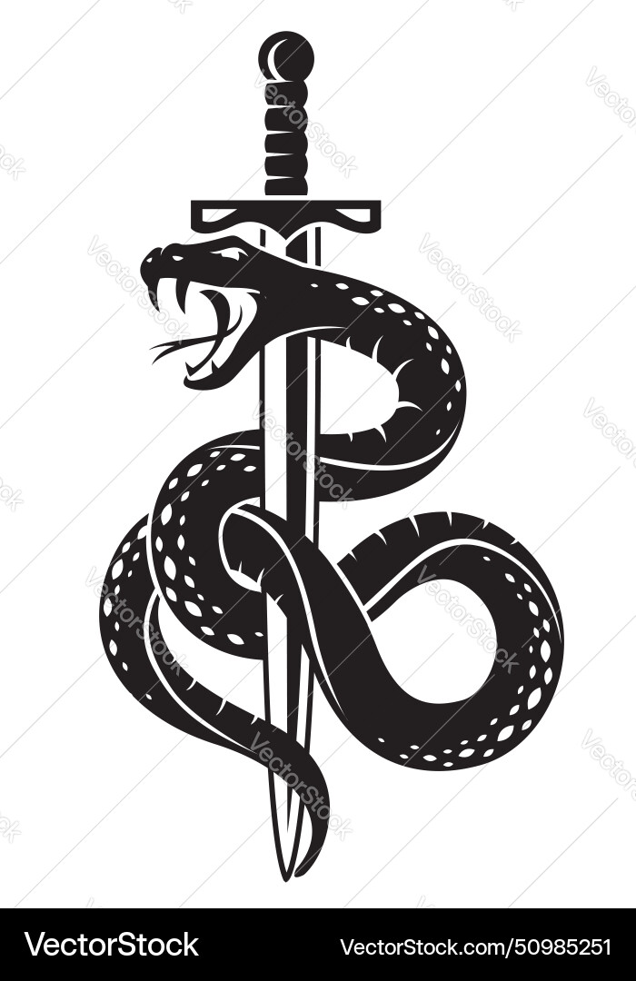 Snake and Sword Symbol Royalty Free Vector Image