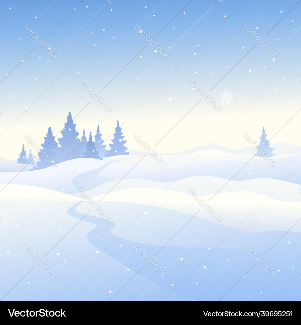 Snowy path Royalty Free Vector Image - VectorStock