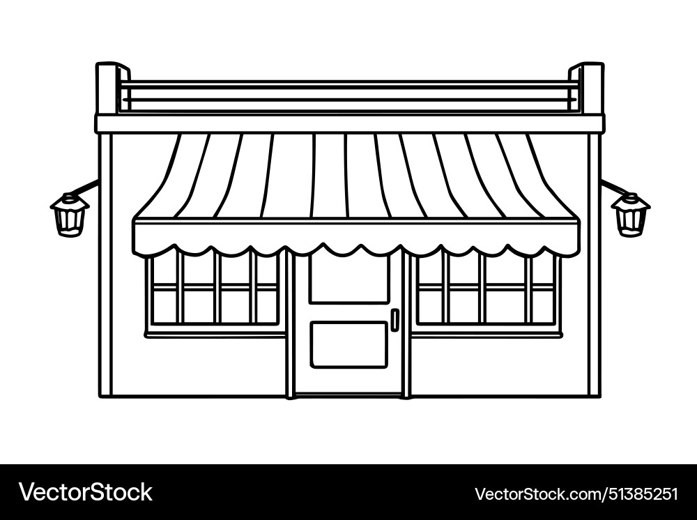 Storefront line design hand drawn shop art Vector Image
