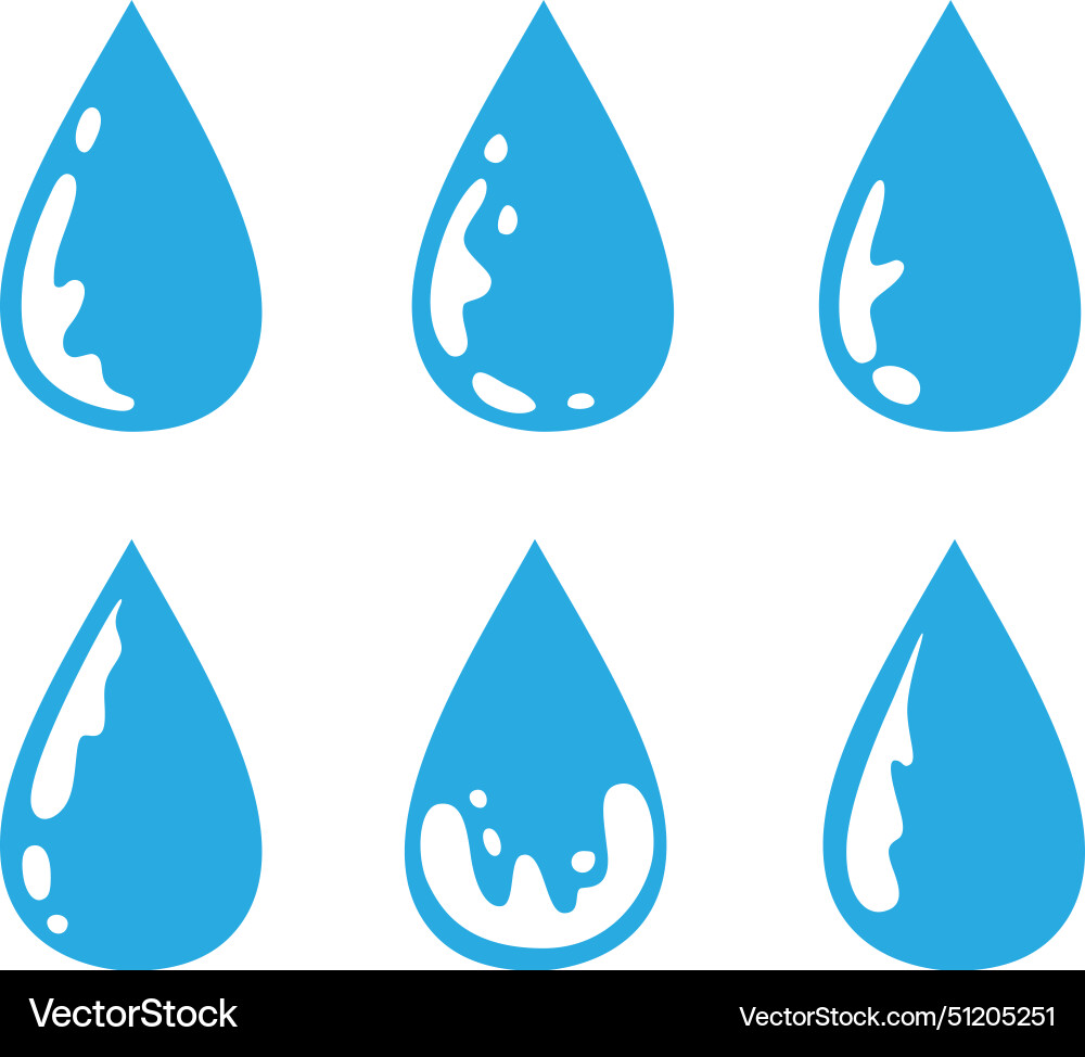 Water drop icons collection design elements Vector Image