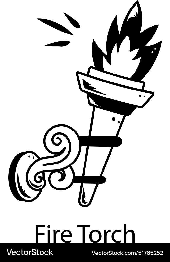 Fire torch Royalty Free Vector Image - VectorStock