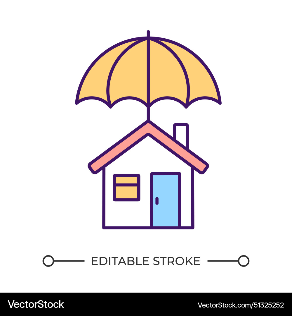 Home coverage rgb color icon Royalty Free Vector Image
