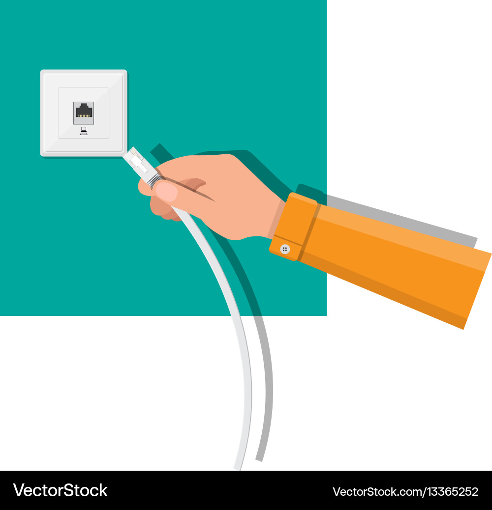 RJ45 Ethernet Cable Connection Royalty Free Vector Image