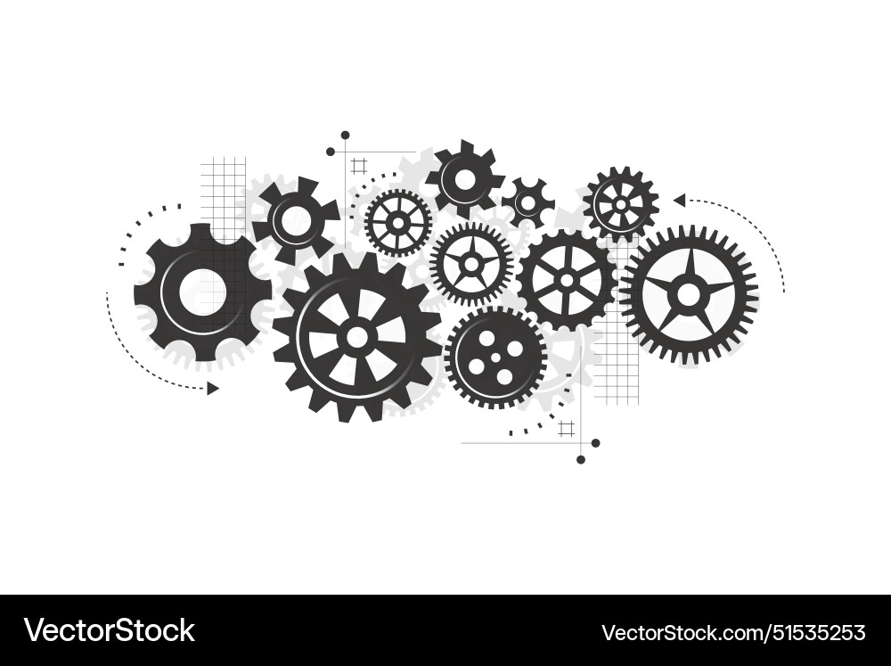 Abstract gear wheel mechanism background machine Vector Image